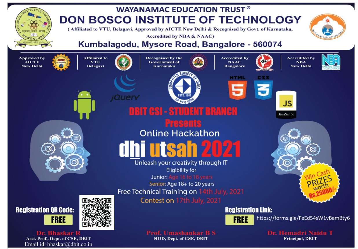 Dhiutsah 2021 - Don Bosco Institute of Technology, Bengaluru